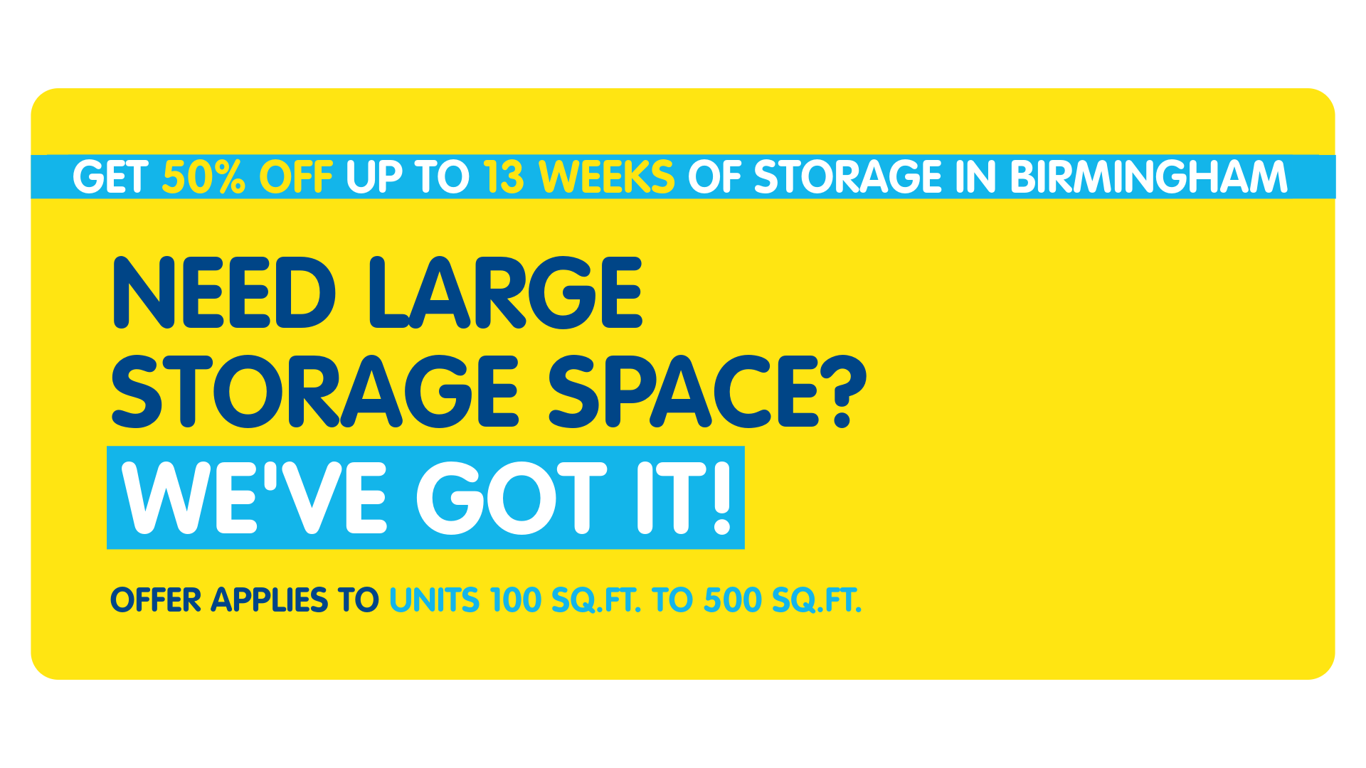 Affordable Storage Units in Birmingham Central - 50% Off for 13 Weeks ...